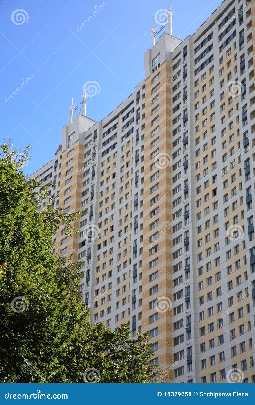 Modern Typical Inhabited Many-storeyed House Stock Photo - Image of ...