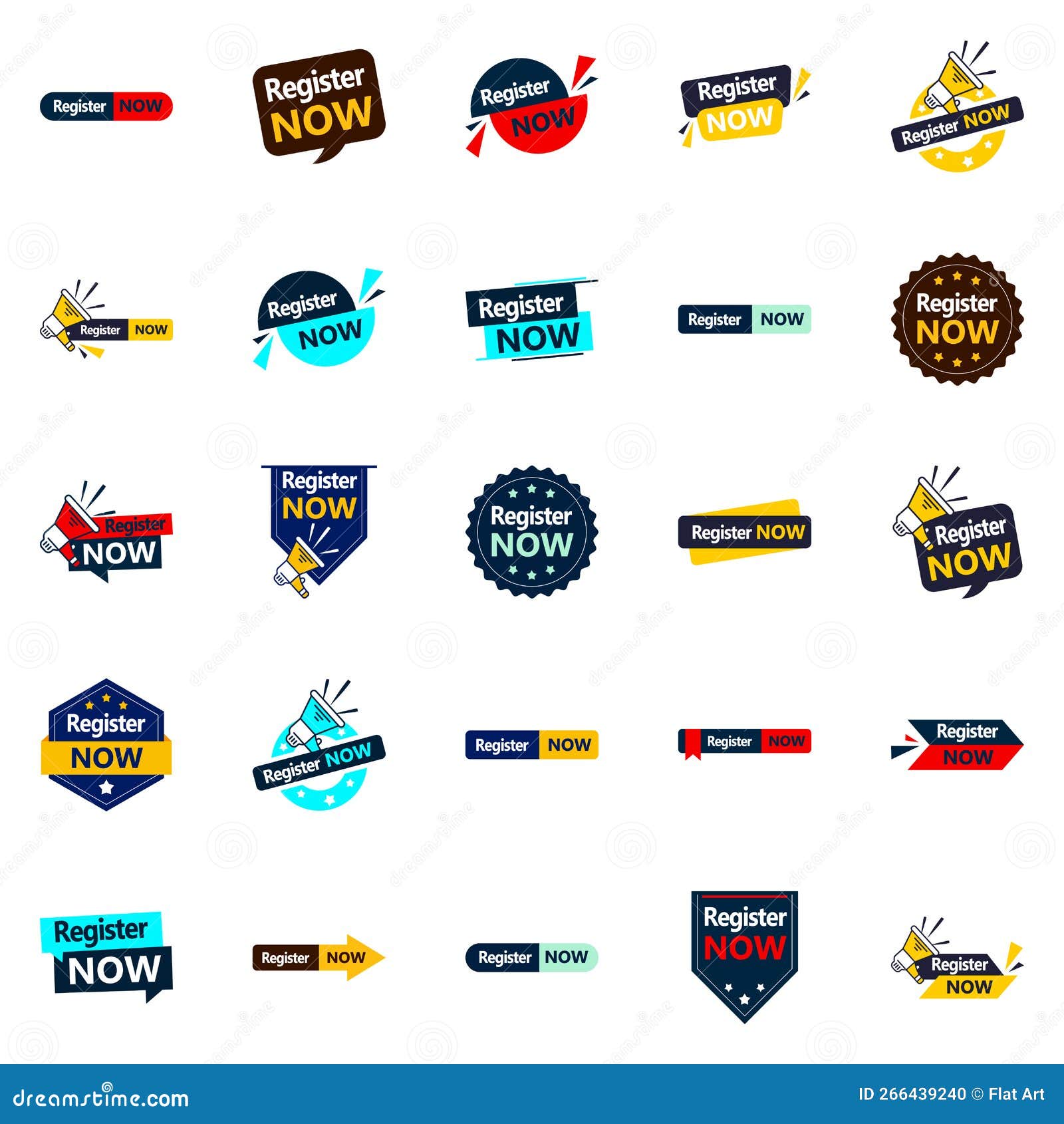 25 Modern Typographic Designs for Register Now Stock Vector ...