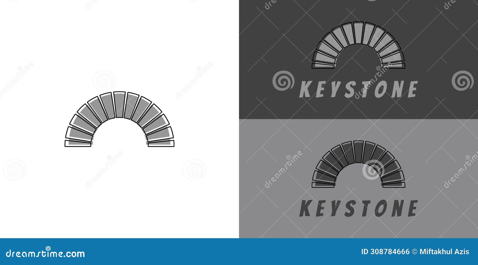 Modern Typography Keystone Logo In Grey Color Presented With Multiple ...