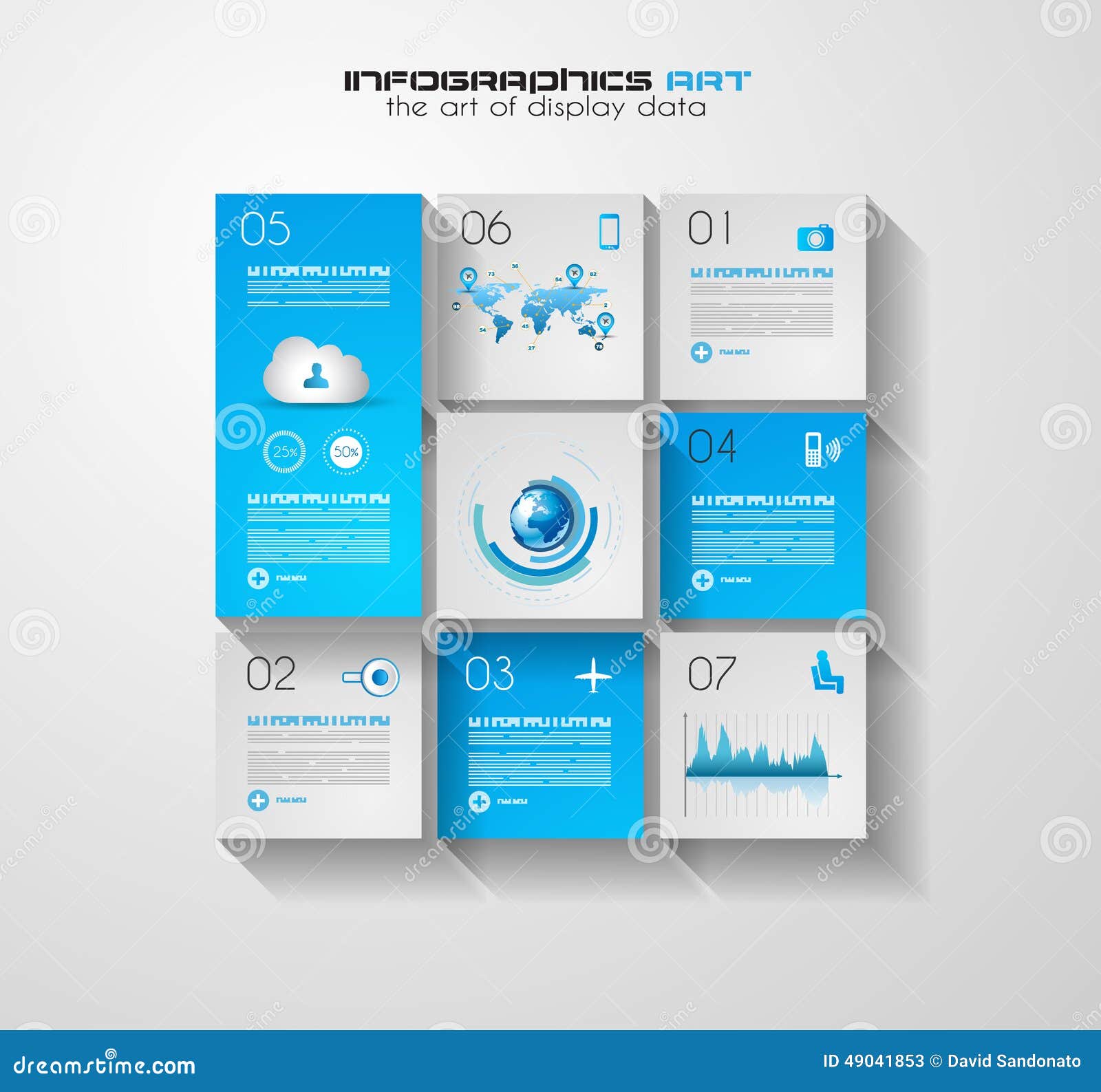Modern UI Flat Style Infographic Layout for Data Display Stock Vector ...