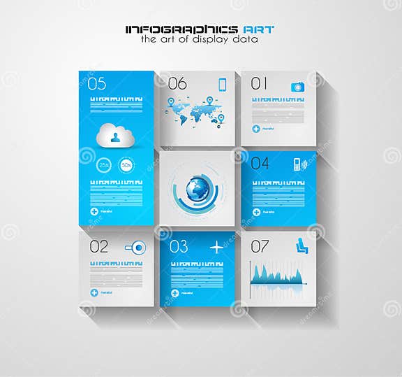Modern UI Flat Style Infographic Layout for Data Display Stock Vector ...