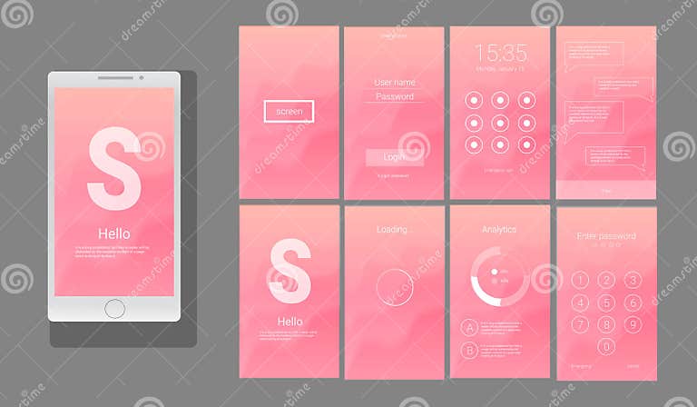 Modern UI, GUI Screen Vector Design Stock Vector - Illustration of ...