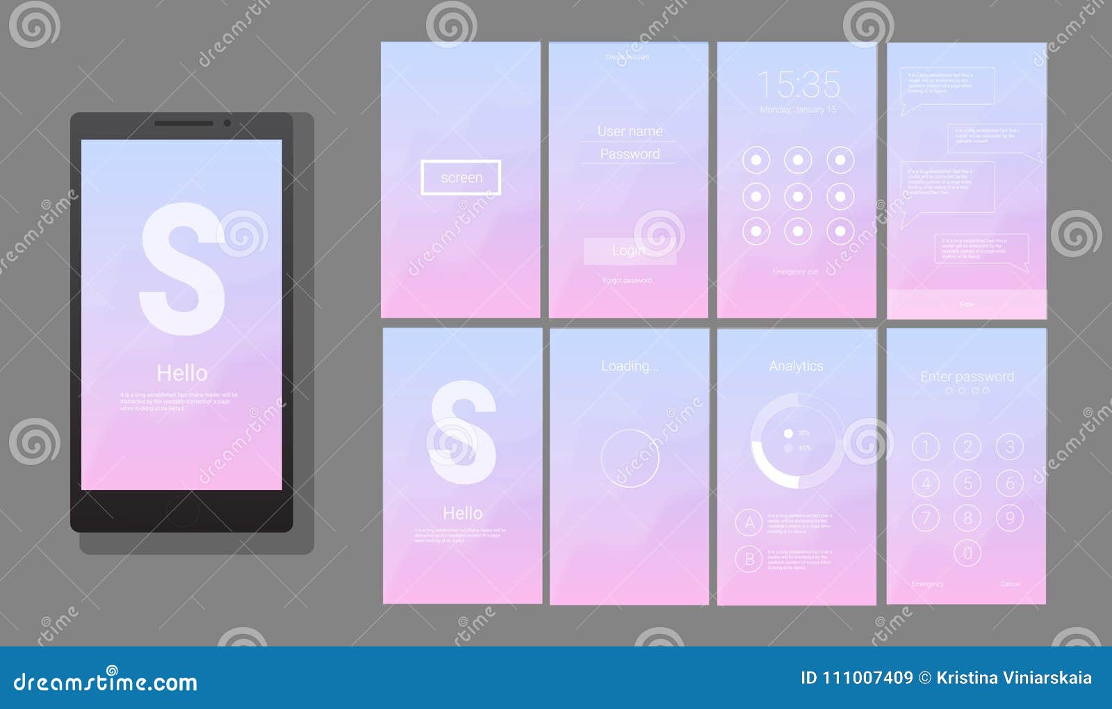 Modern UI, GUI Screen Vector Design Stock Vector - Illustration of ...