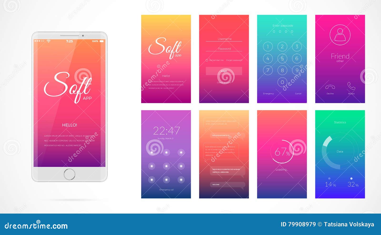 Modern UI Screen Design for Mobile App with Web Icons. Stock Vector ... Modern UI Screen Design for Mobile App with Web Icons. Stock Vector ...