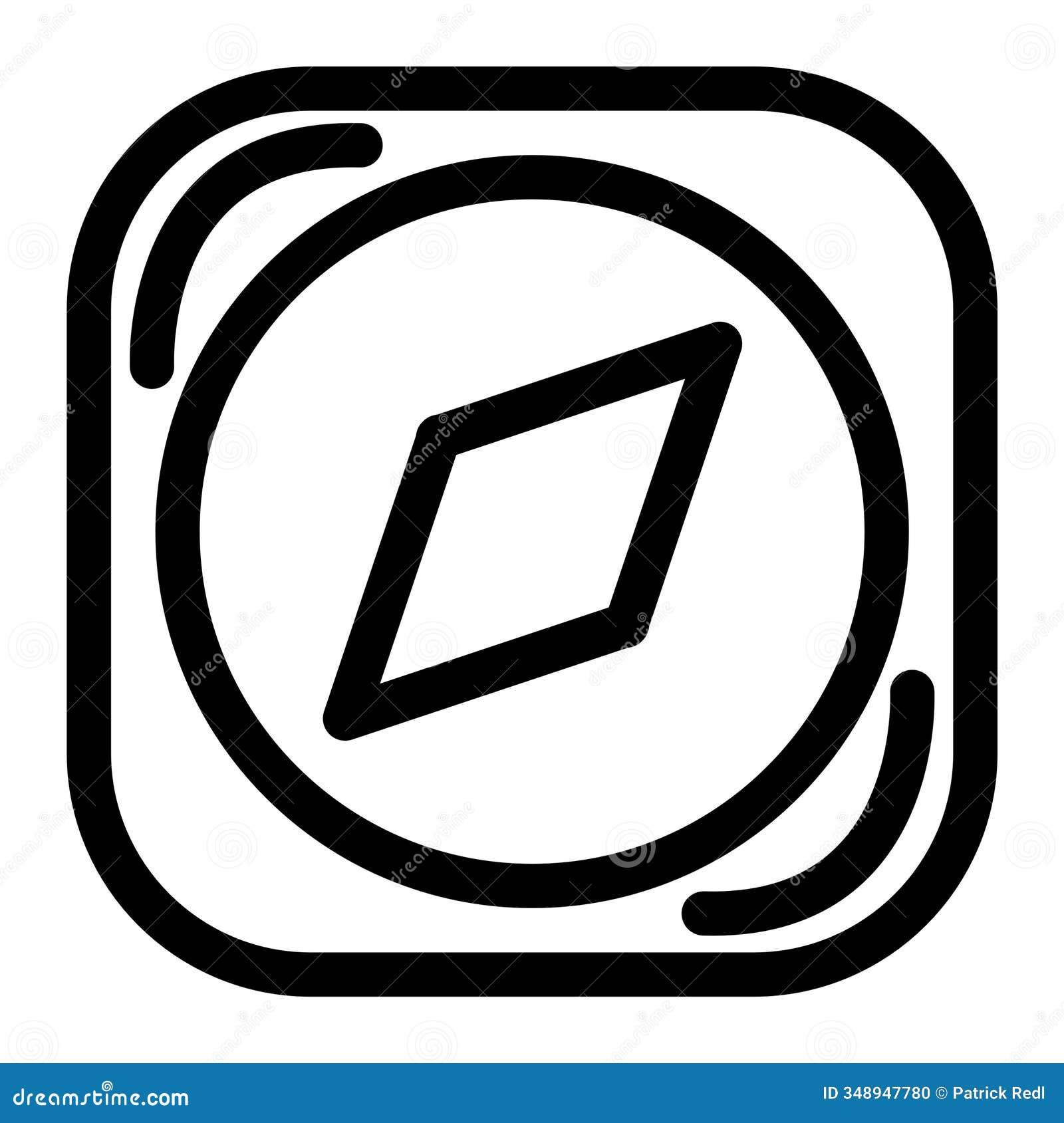 Modern UI UX - Clean Compass Navigation Icon Stock Vector ...