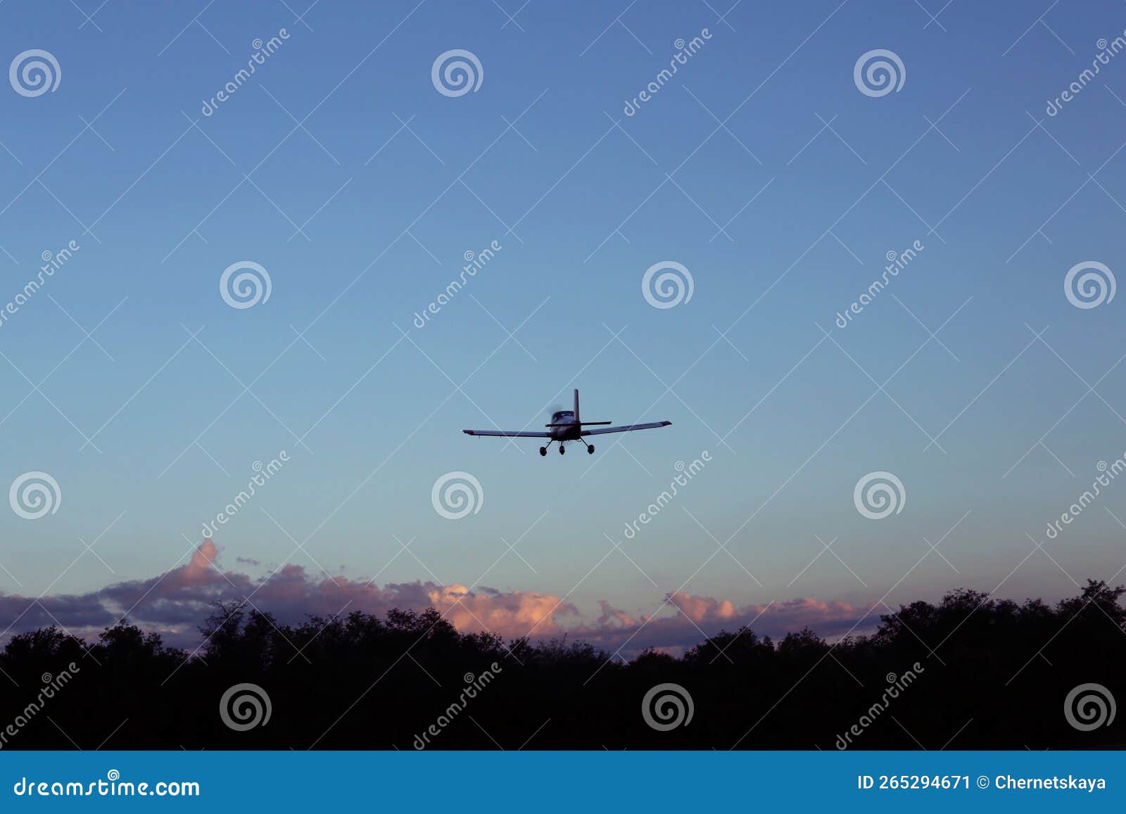 Modern Ultralight Airplane Flying in Blue Sky Stock Image - Image of ...