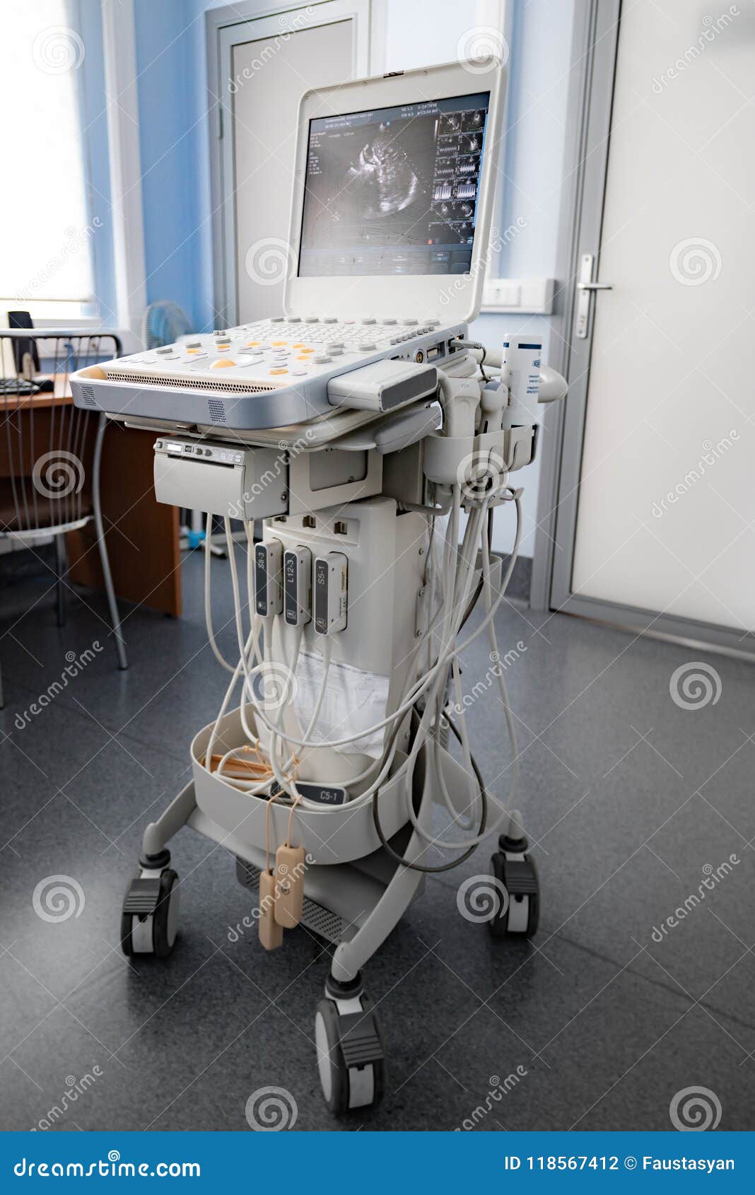 Modern ultrasound machine stock photo. Image of heart - 118567412