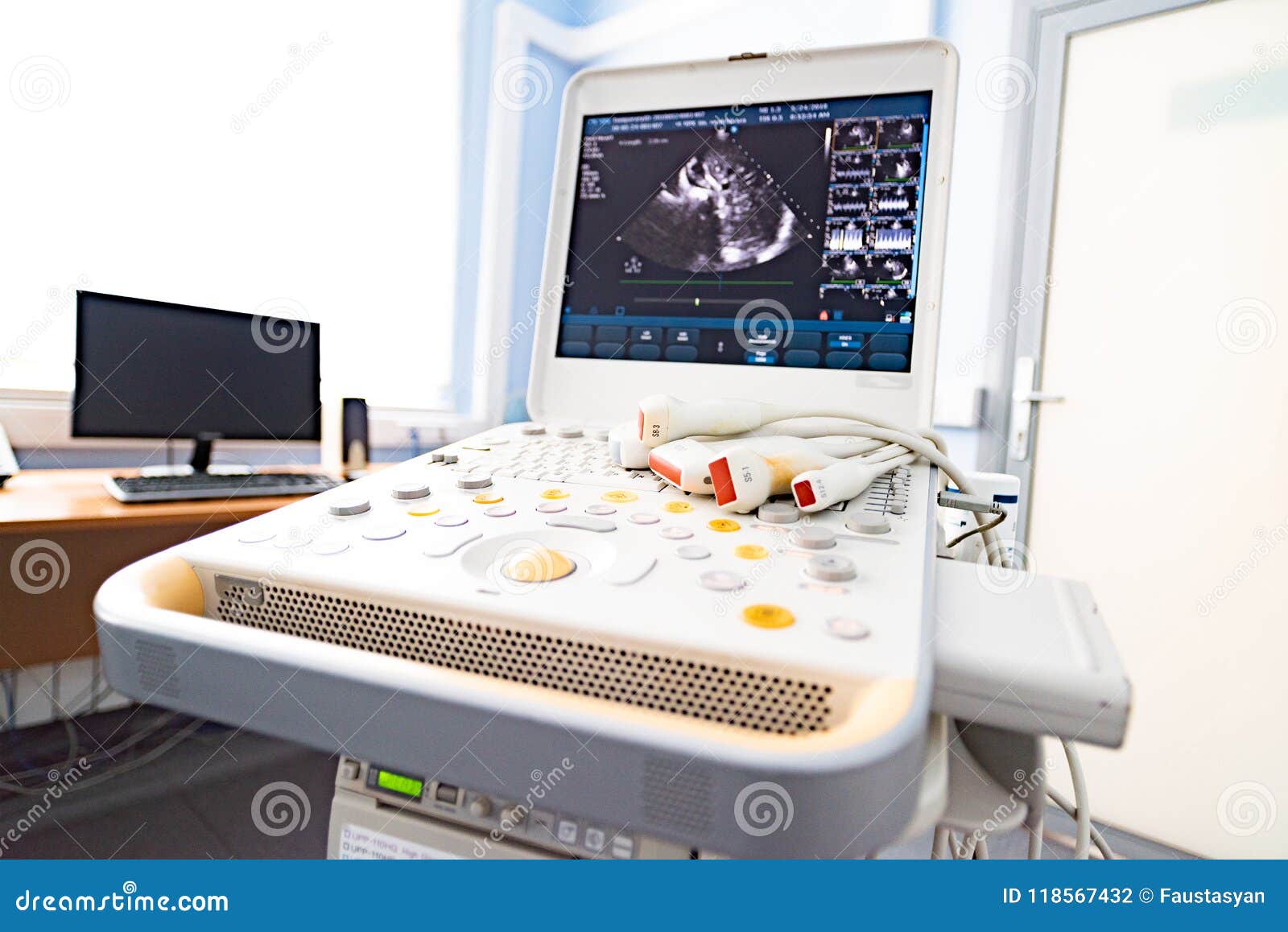 Modern ultrasound machine stock photo. Image of device - 118567432