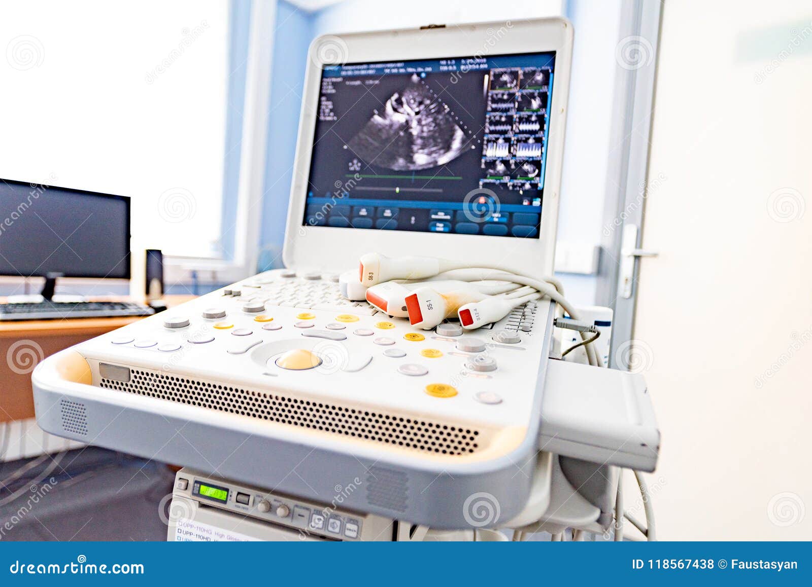 Modern ultrasound machine stock photo. Image of health - 118567438