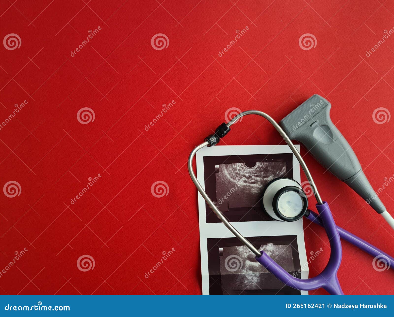 Modern Ultrasonic Sensor and Ultrasound of Fetus Stock Image - Image of ...