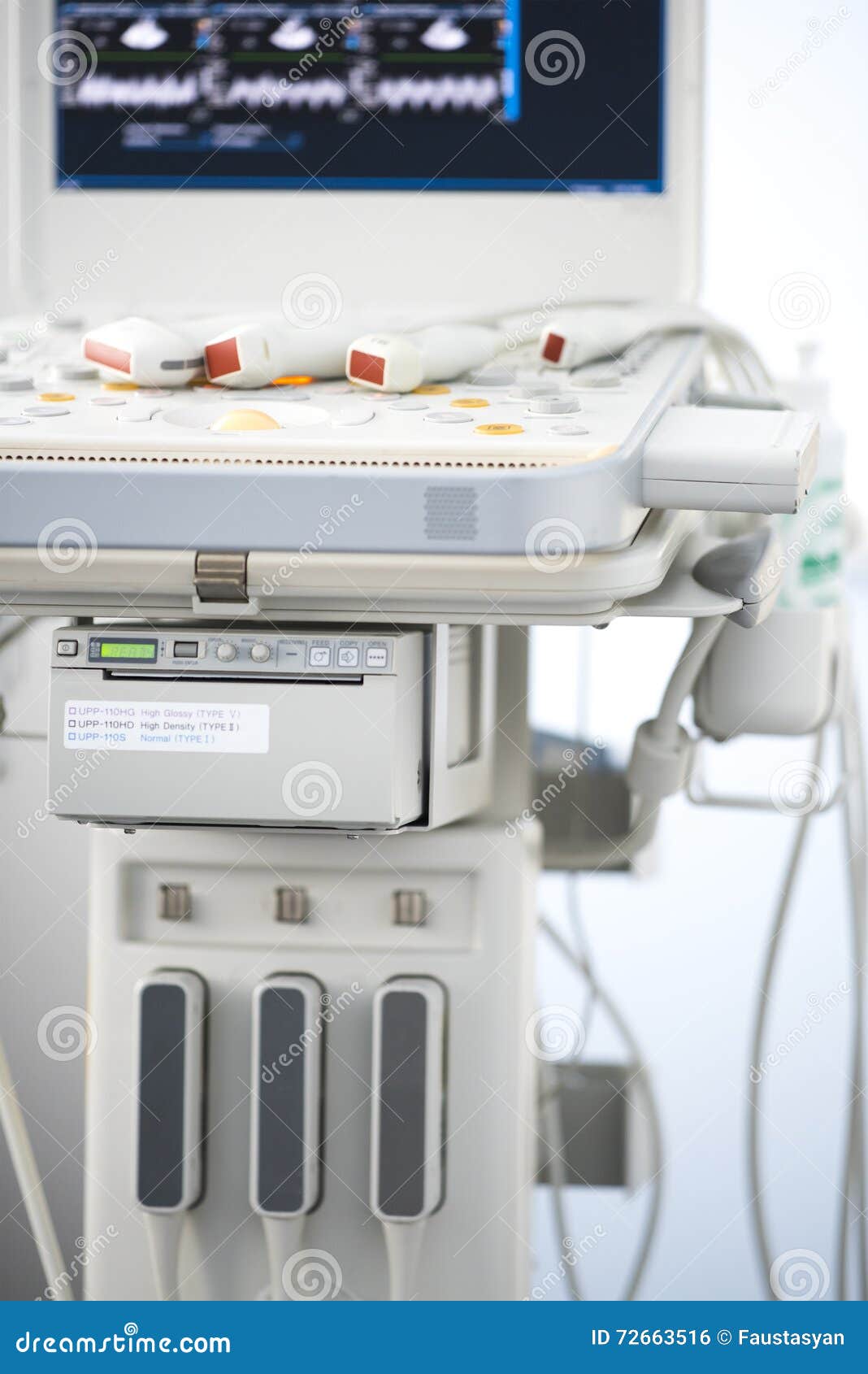 Modern ultrasound machine stock photo. Image of echocardiography - 72663516