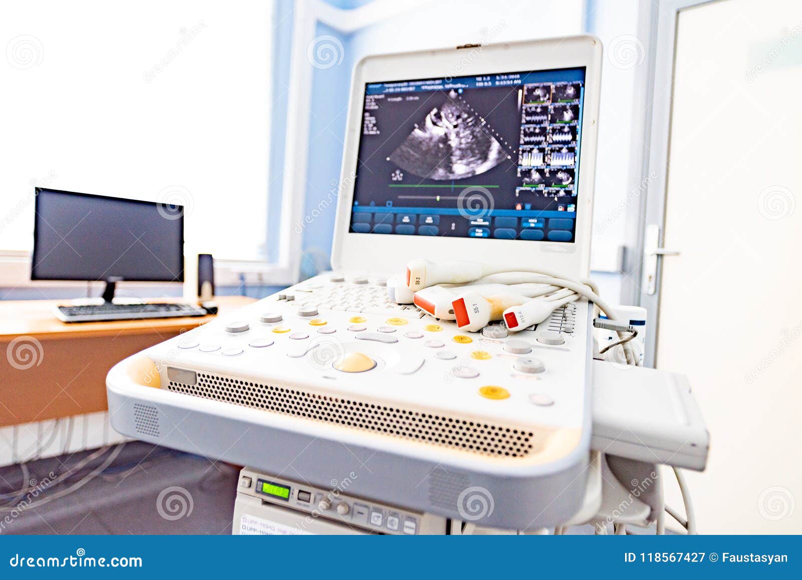 Modern ultrasound machine stock image. Image of clinic - 118567427
