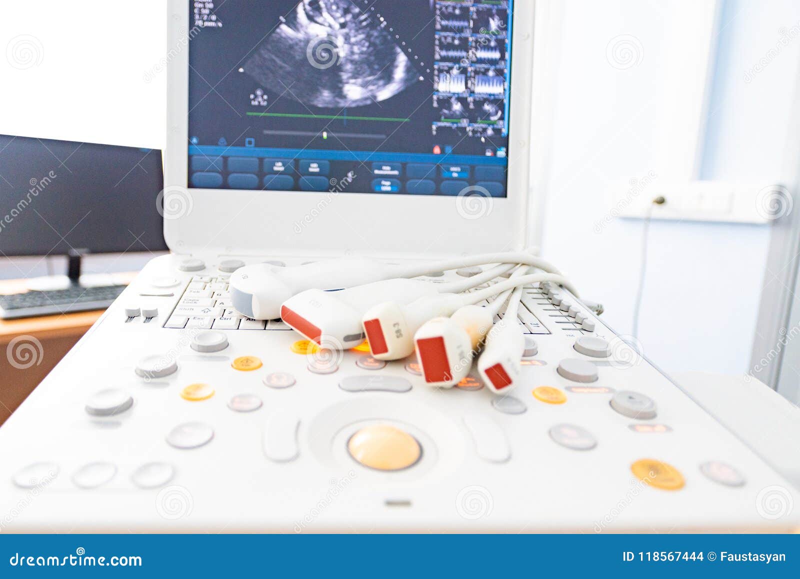 Modern ultrasound machine stock photo. Image of imaging - 118567444