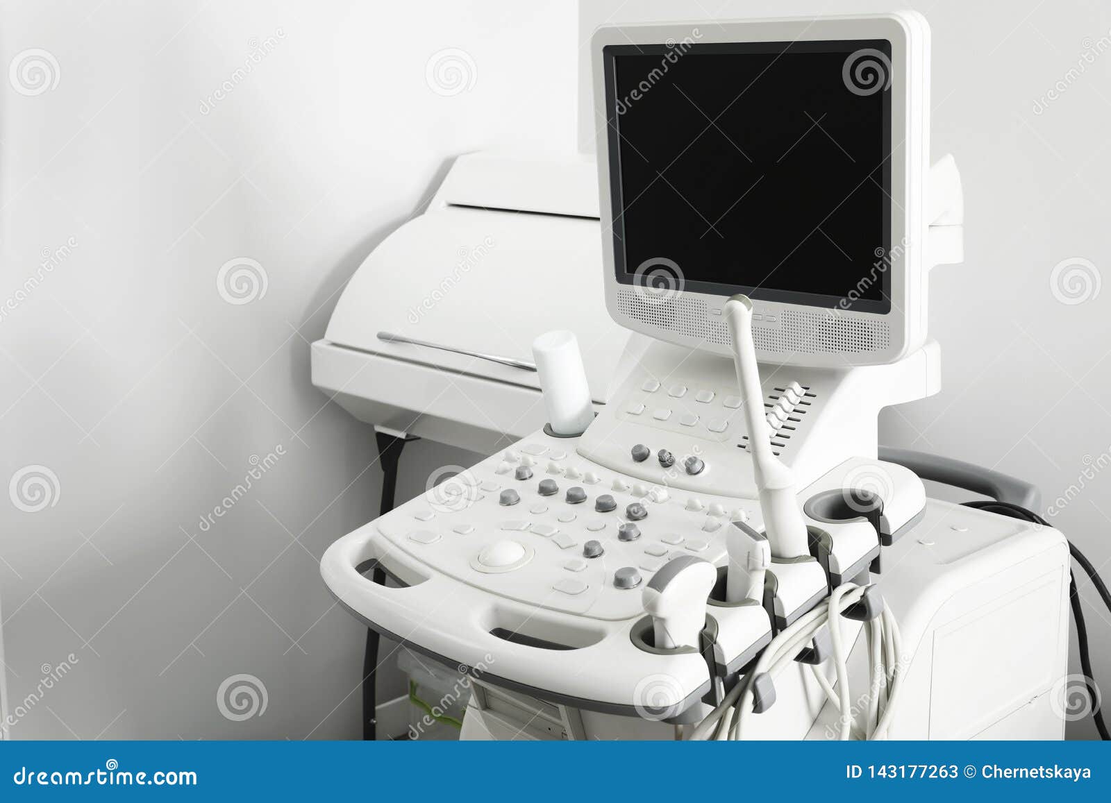 Modern Ultrasound Machine in Office Stock Image - Image of patient ...