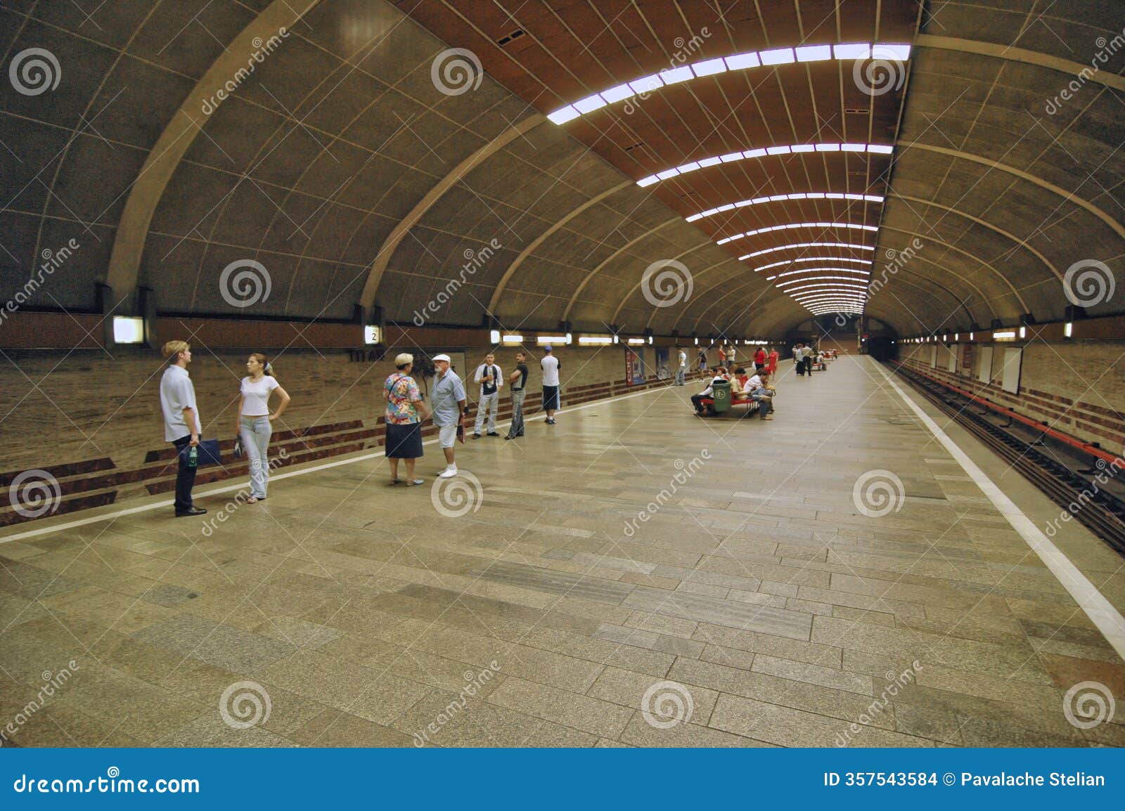 Underground Metro Construction. Man In The Work With Orange Vest And ...