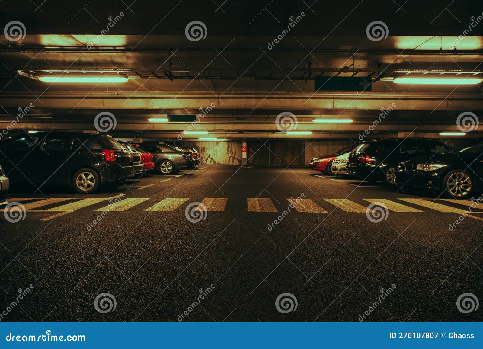 Underground Parking with Cars Stock Image - Image of dramatic ...