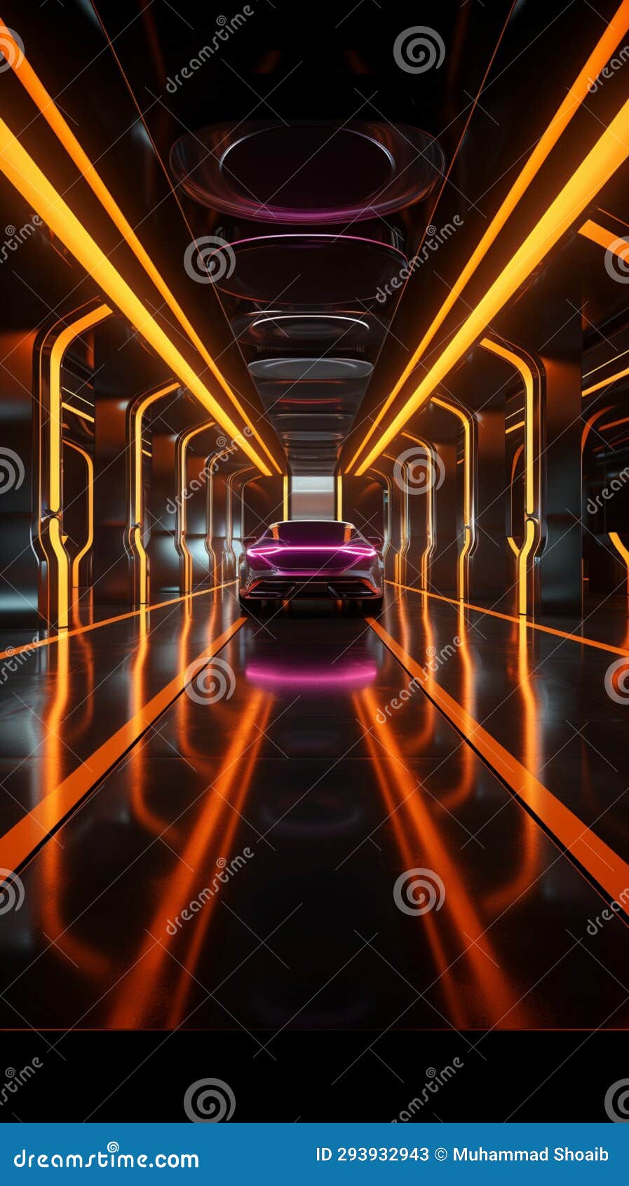 A Modern Underground Parking Corridor Transforms into an Empty ...