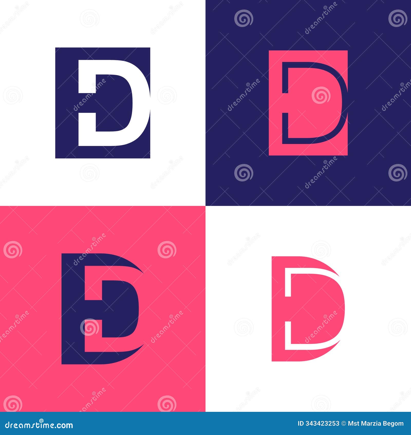 Modern Unique Artistic ED DE Letter Logo. Initial Based Letter Icon ...