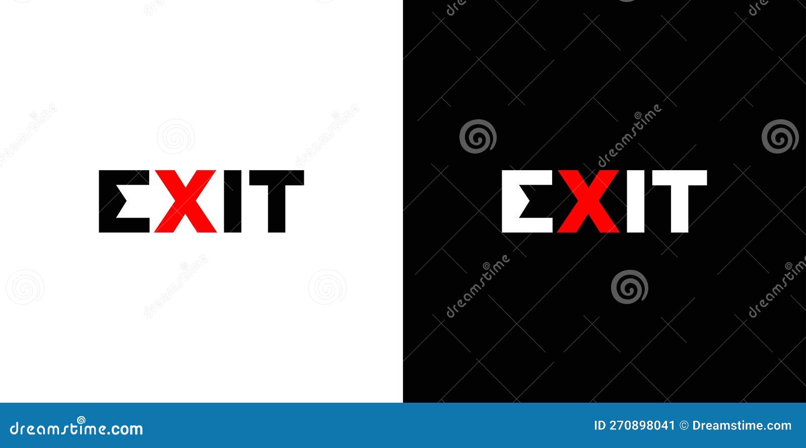 Modern and Unique Exit Text Illustration Logo Design Stock Vector ...