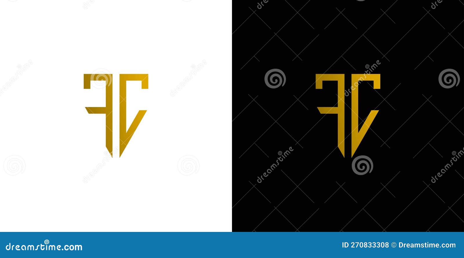 Modern and Sophisticated FC Initial Logo Design Stock Vector ...