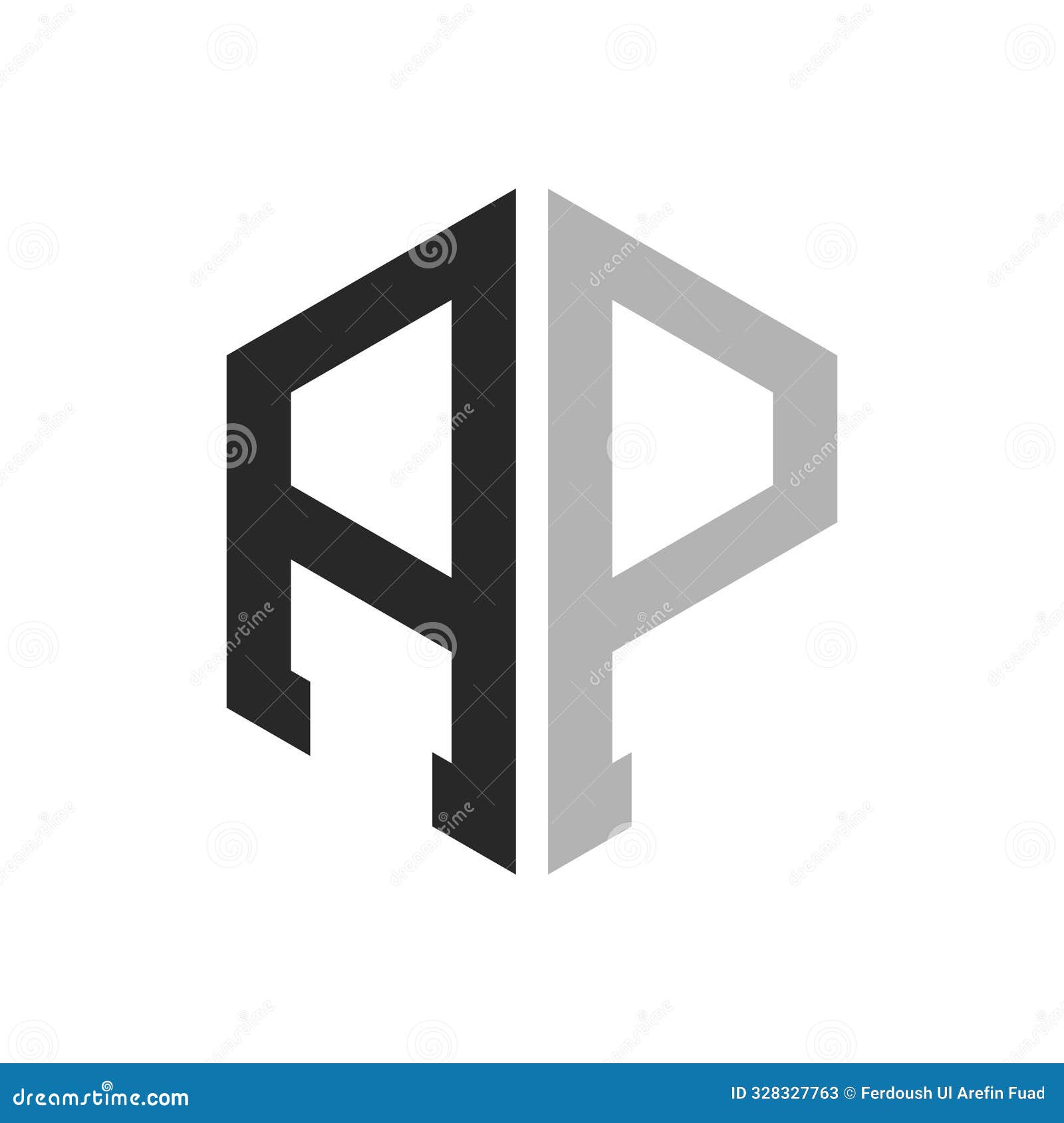 Modern Unique Hexagon Letter AP Logo Design Template. Elegant Initial ...