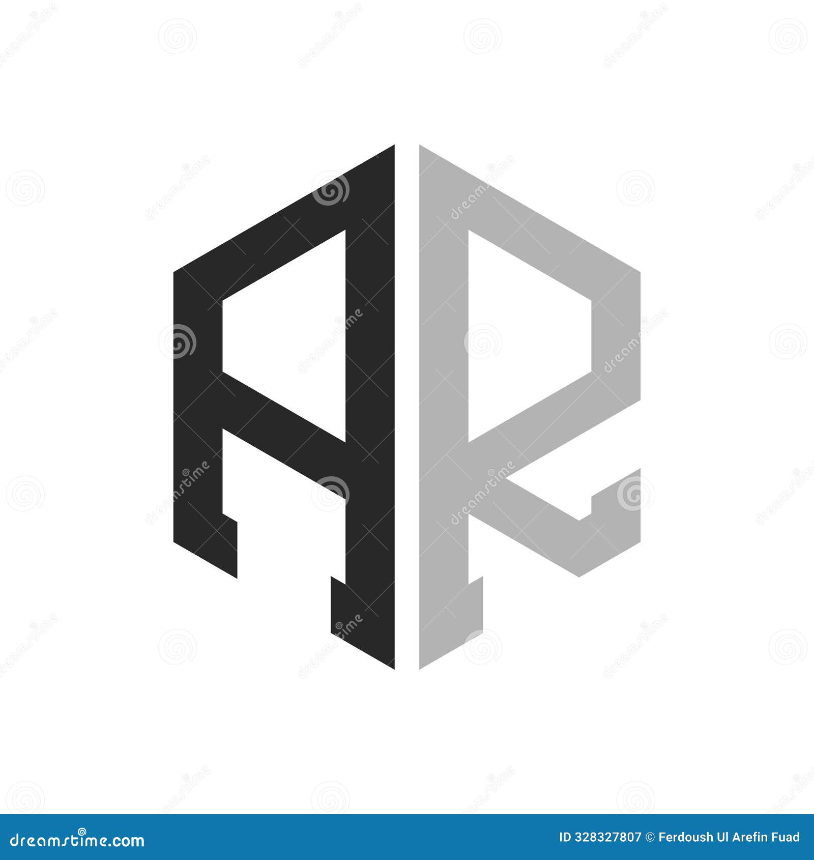 Modern Unique Hexagon Letter AR Logo Design Template. Elegant Initial ...