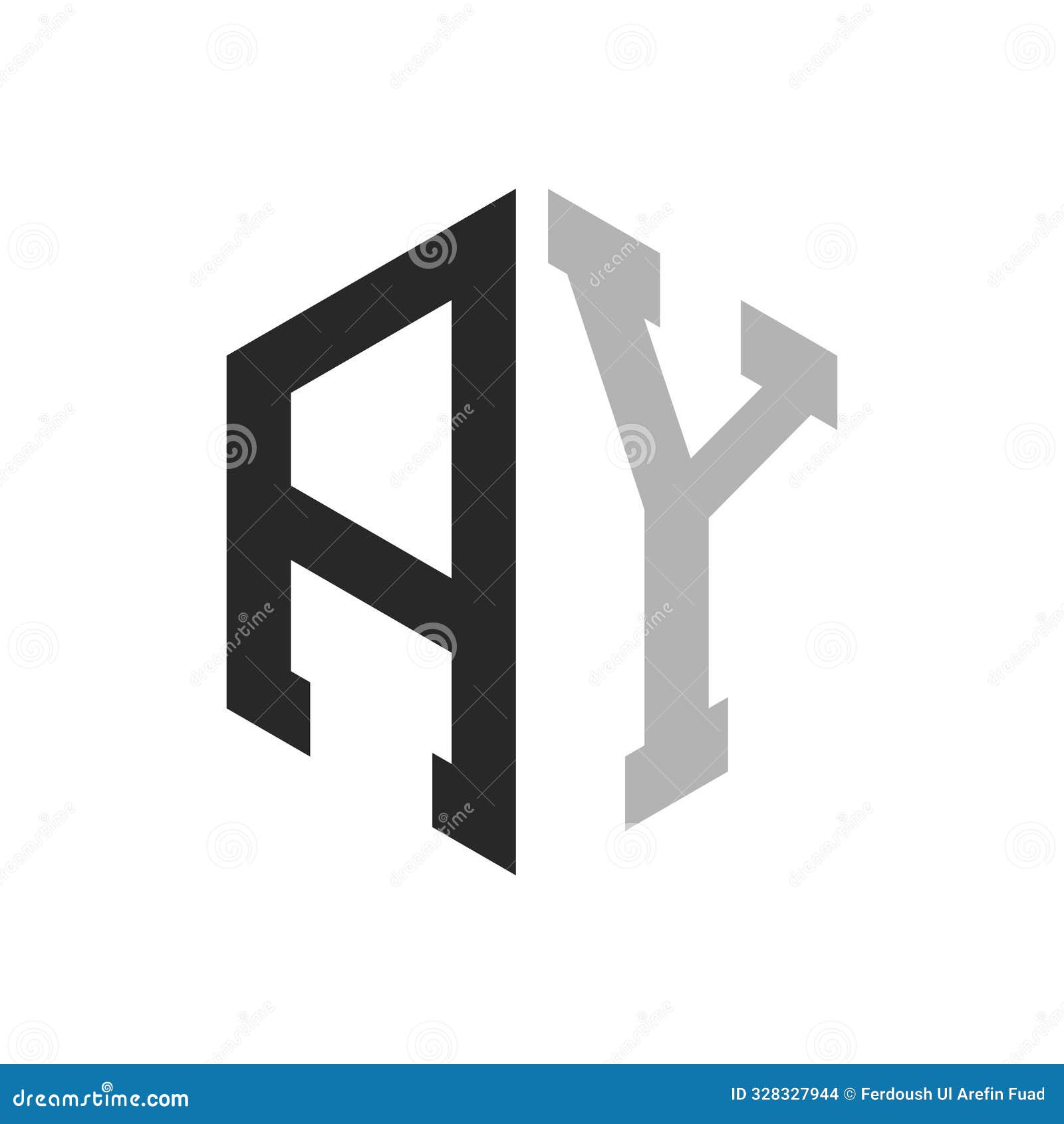 Modern Unique Hexagon Letter AY Logo Design Template. Elegant Initial ...