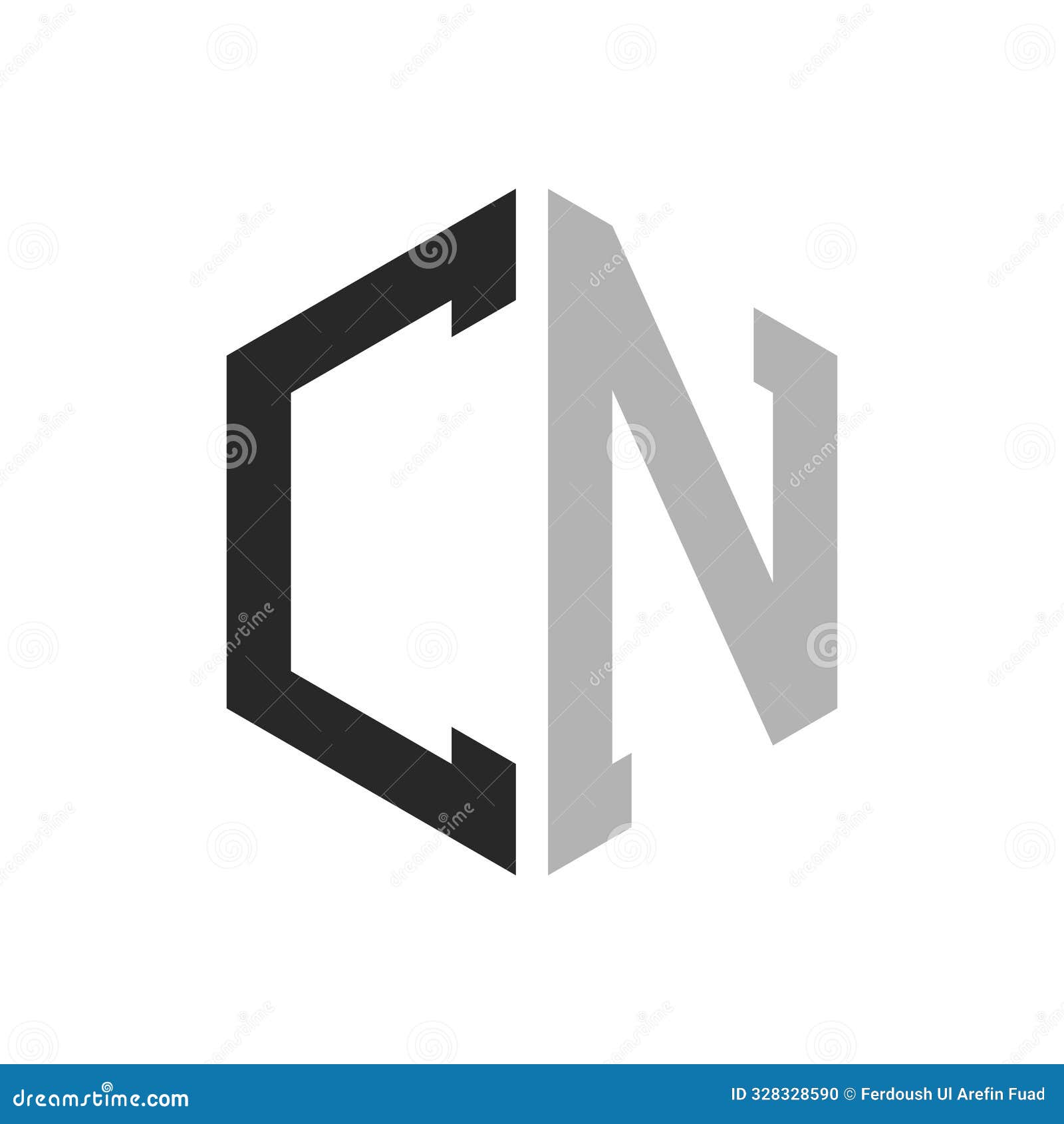 Modern Unique Hexagon Letter CN Logo Design Template. Elegant Initial ...