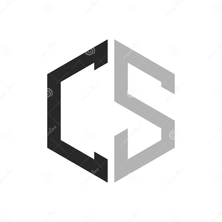 Modern Unique Hexagon Letter CS Logo Design Template. Elegant Initial ...