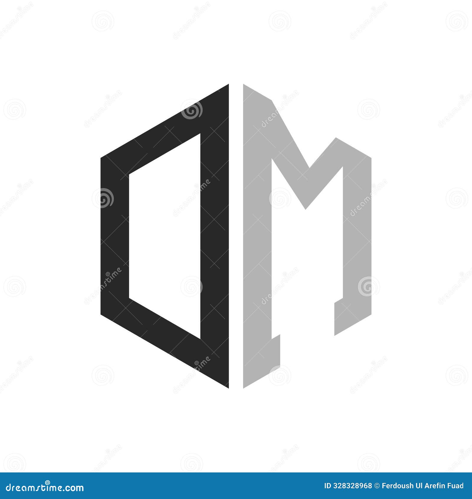 Modern Unique Hexagon Letter DM Logo Design Template. Elegant Initial ...