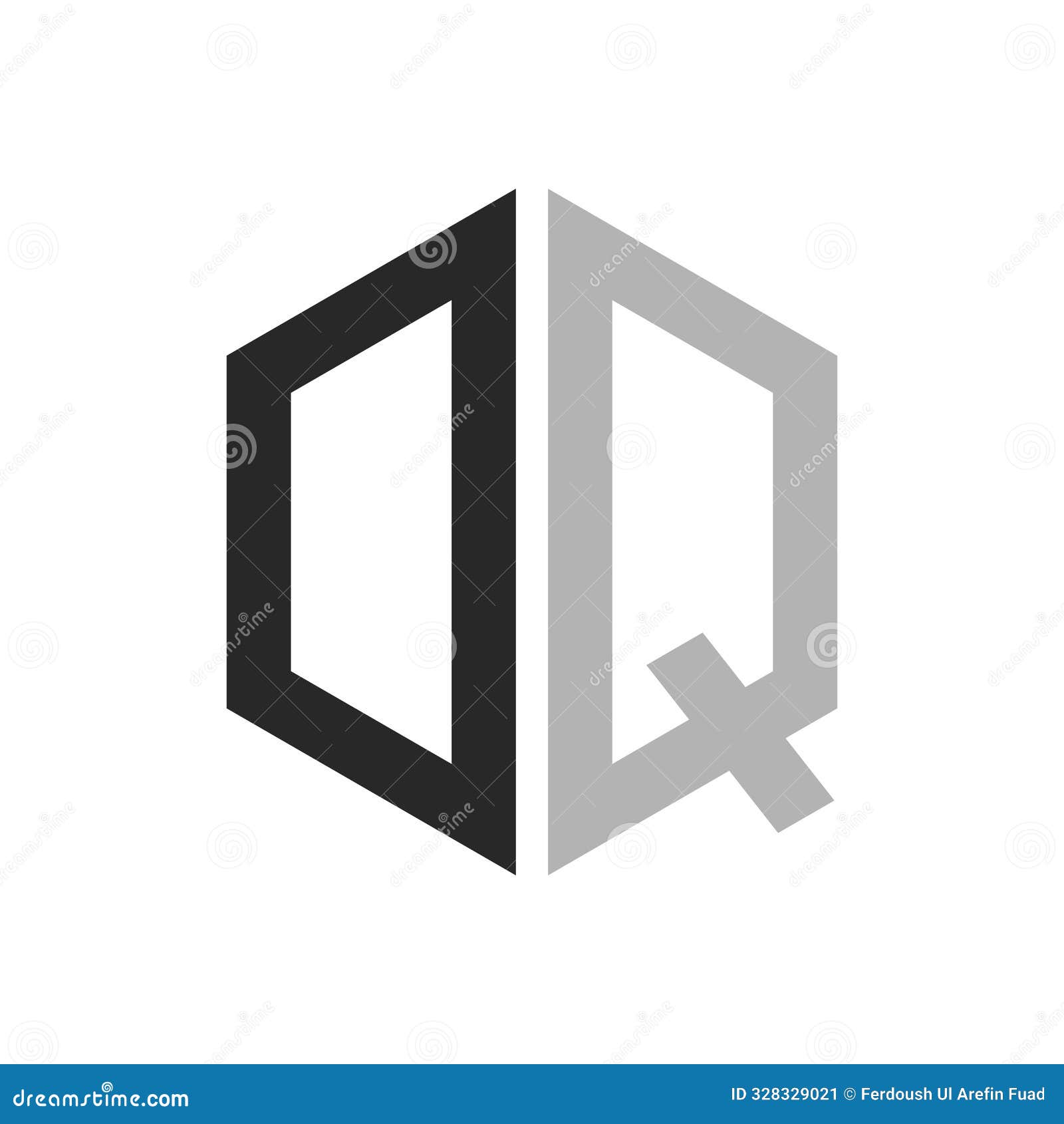 Modern Unique Hexagon Letter DQ Logo Design Template. Elegant Initial ...