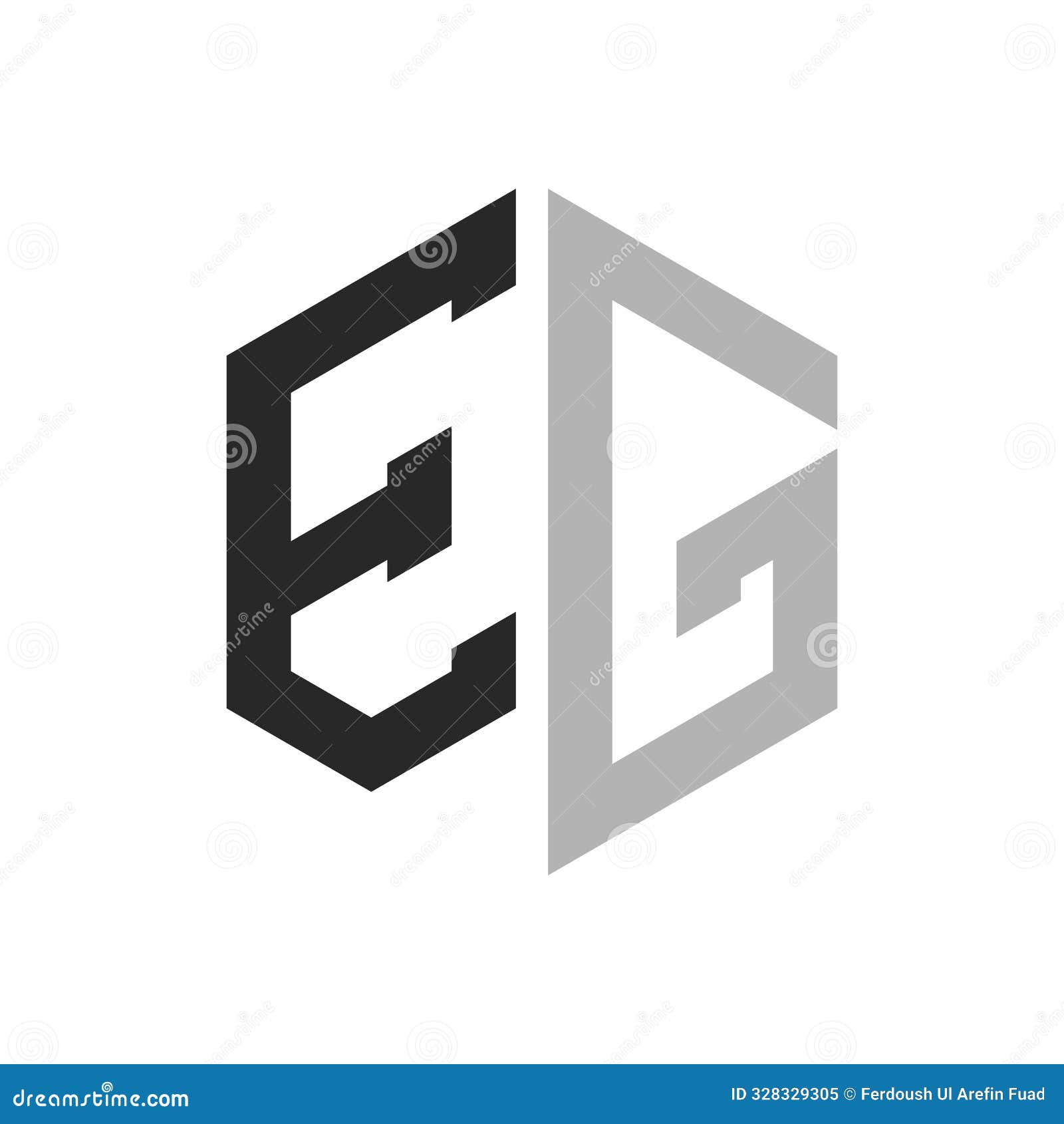 Modern Unique Hexagon Letter EG Logo Design Template. Elegant Initial ...