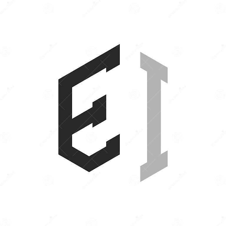 Modern Unique Hexagon Letter EI Logo Design Template. Elegant Initial ...