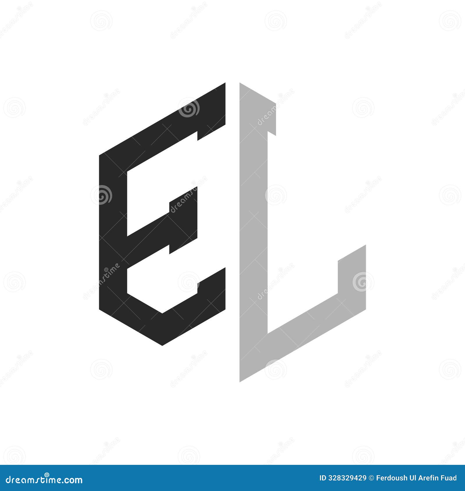 Modern Unique Hexagon Letter EL Logo Design Template. Elegant Initial ...