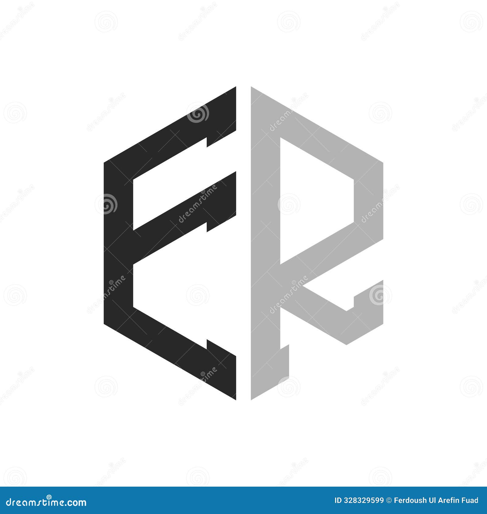 Modern Unique Hexagon Letter ER Logo Design Template. Elegant Initial ...