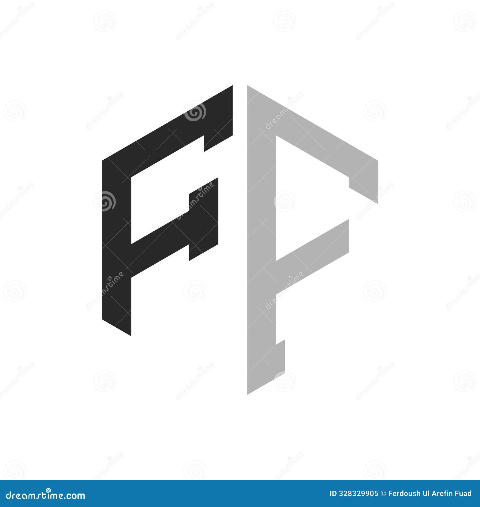 Modern Unique Hexagon Letter FF Logo Design Template. Elegant Initial ...