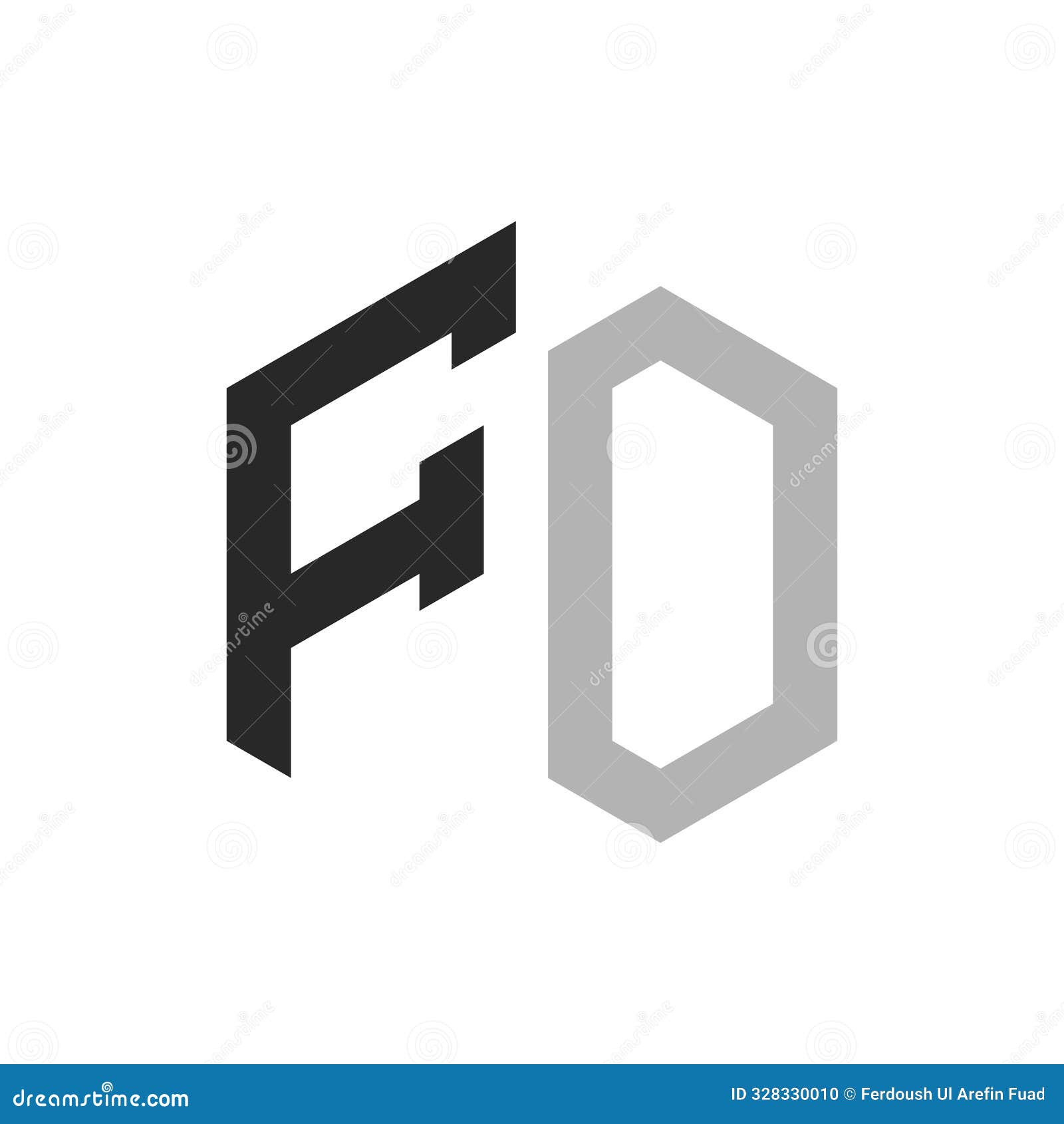 Modern Unique Hexagon Letter FO Logo Design Template. Elegant Initial ...