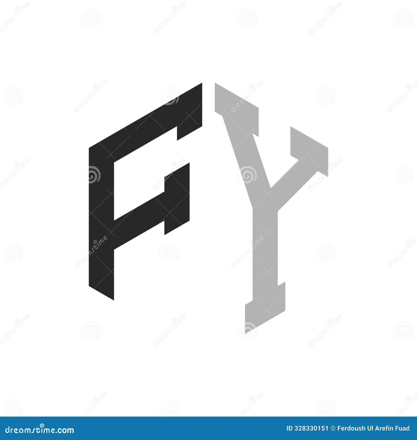 Modern Unique Hexagon Letter FY Logo Design Template. Elegant Initial ...