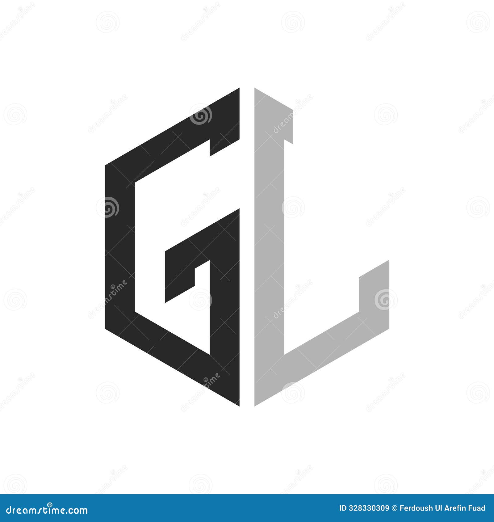 Modern Unique Hexagon Letter GL Logo Design Template. Elegant Initial ...