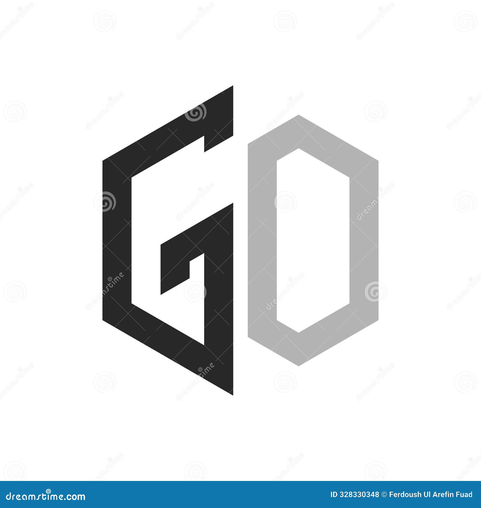 Modern Unique Hexagon Letter GO Logo Design Template. Elegant Initial ...