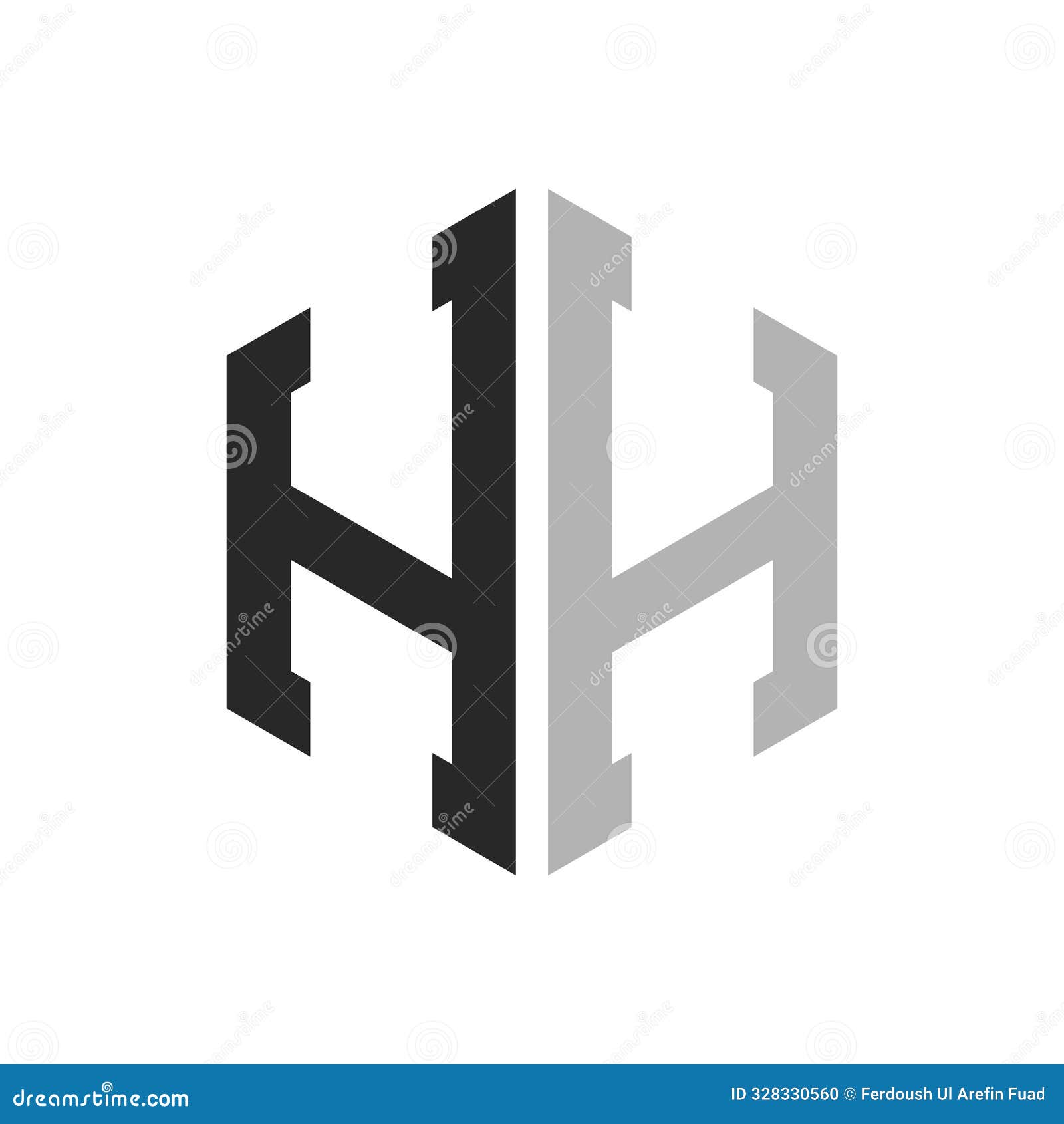 Modern Unique Hexagon Letter HH Logo Design Template. Elegant Initial ...