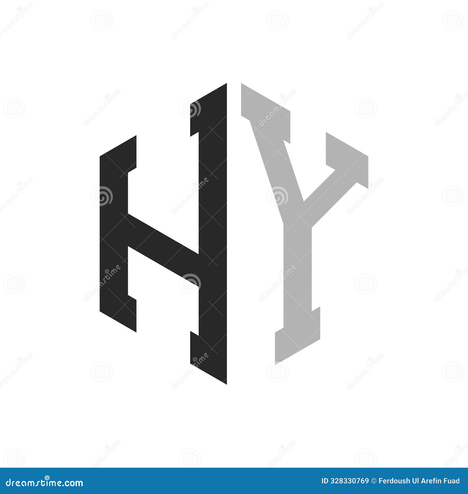 Modern Unique Hexagon Letter HY Logo Design Template. Elegant Initial ...