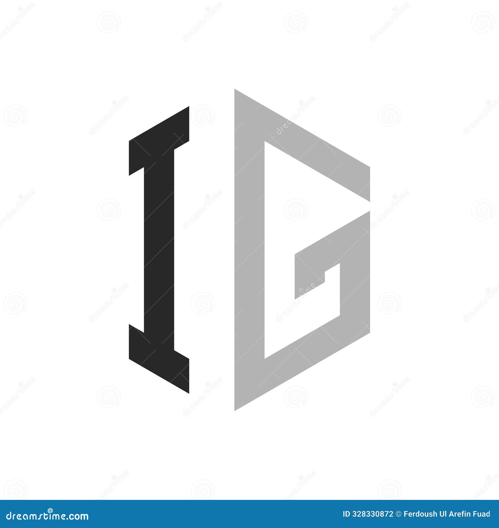 Modern Unique Hexagon Letter IG Logo Design Template. Elegant Initial ...