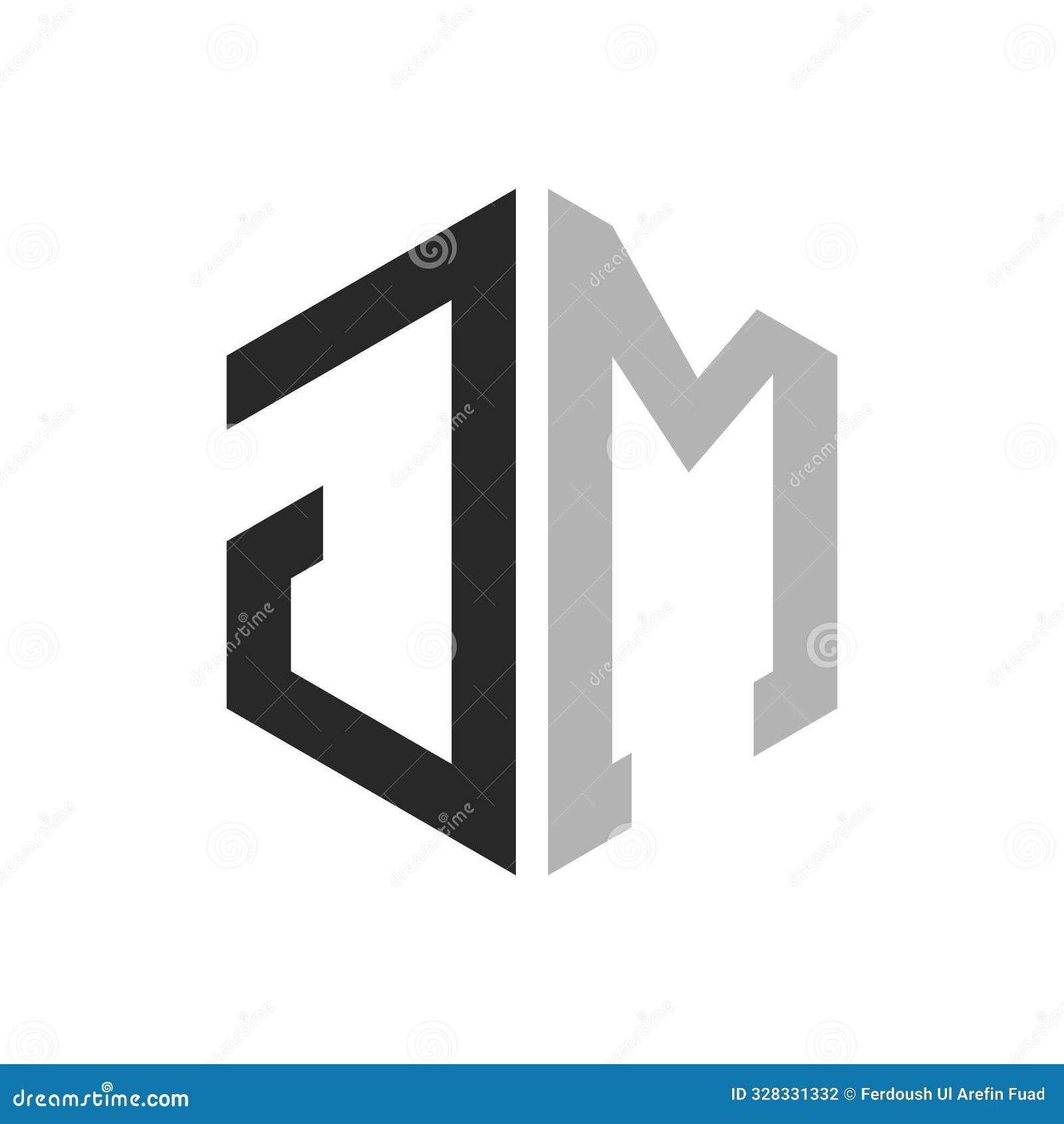 Modern Unique Hexagon Letter JM Logo Design Template. Elegant Initial ...