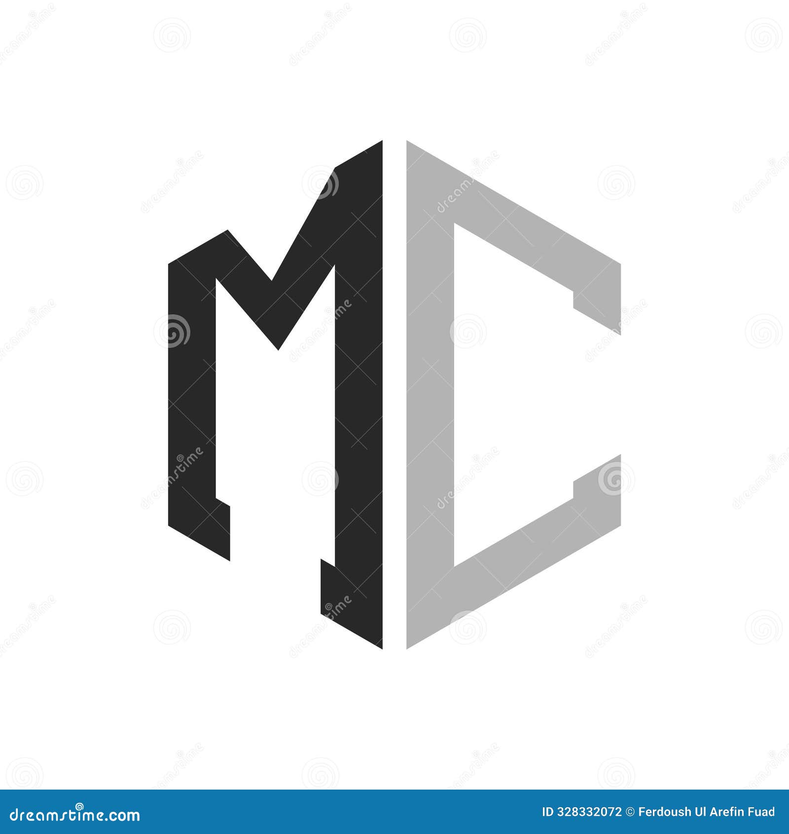 Modern Unique Hexagon Letter MC Logo Design Template. Elegant Initial ...