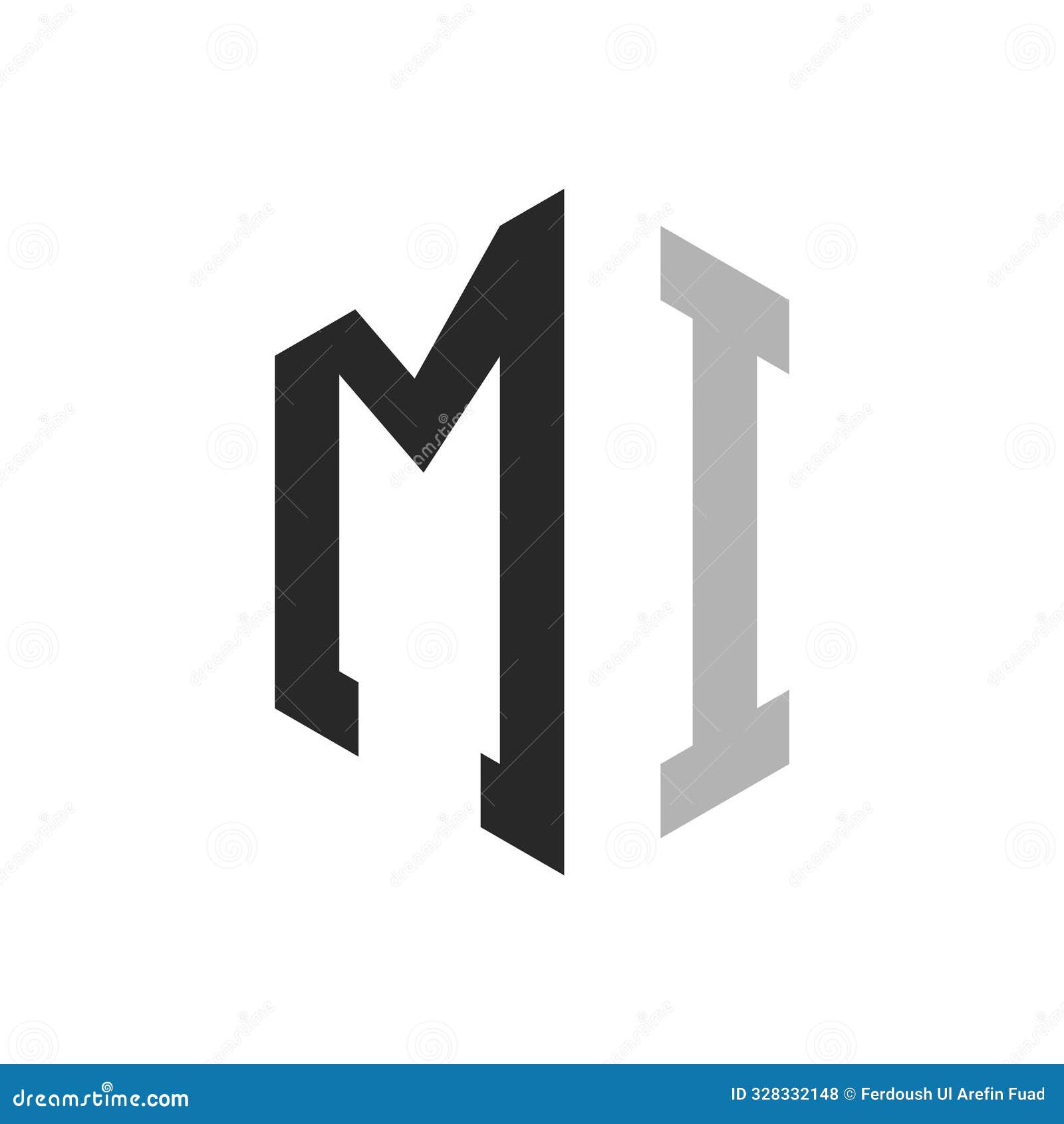 Modern Unique Hexagon Letter MI Logo Design Template. Elegant Initial ...