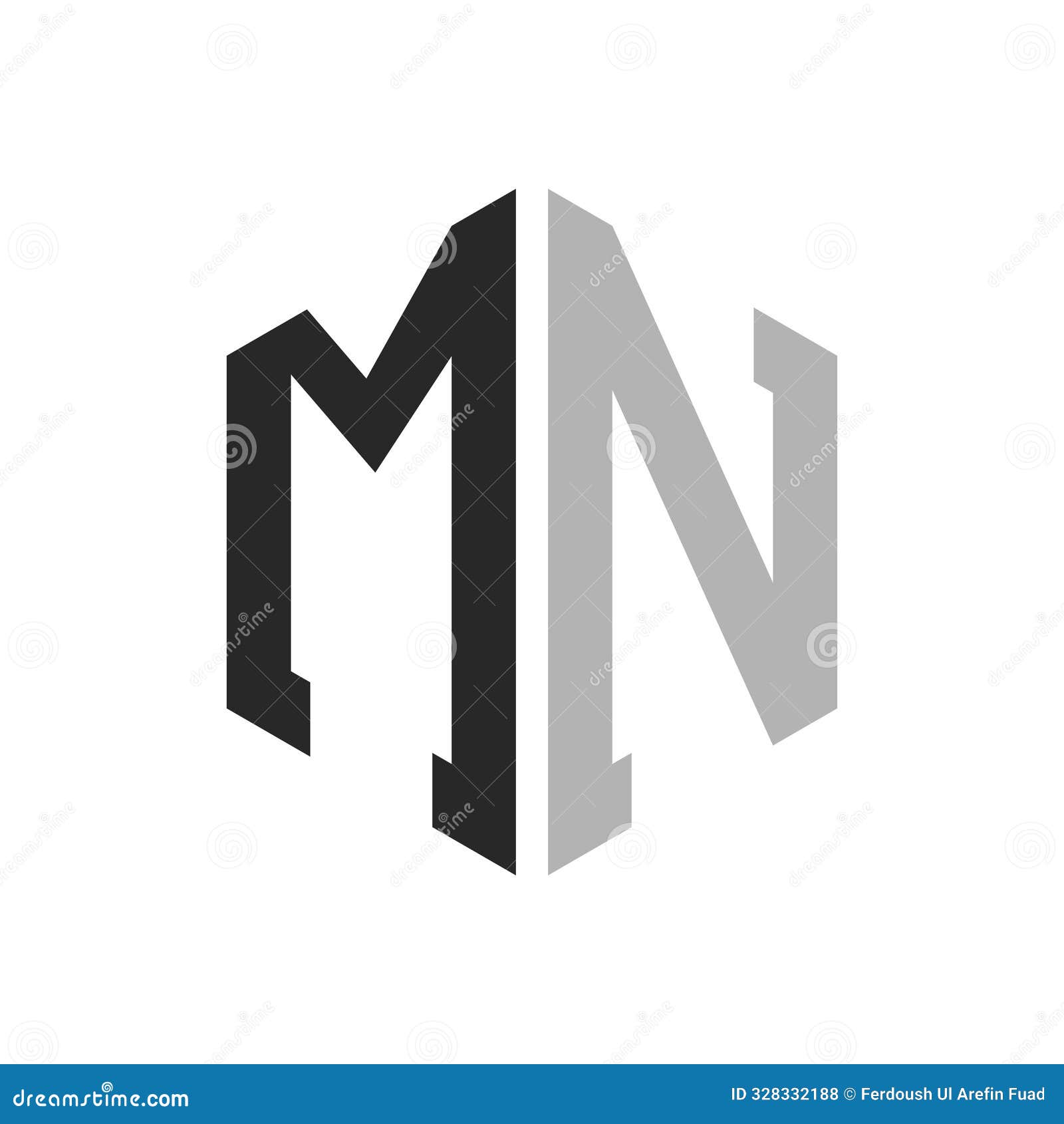 Modern Unique Hexagon Letter MN Logo Design Template. Elegant Initial ...