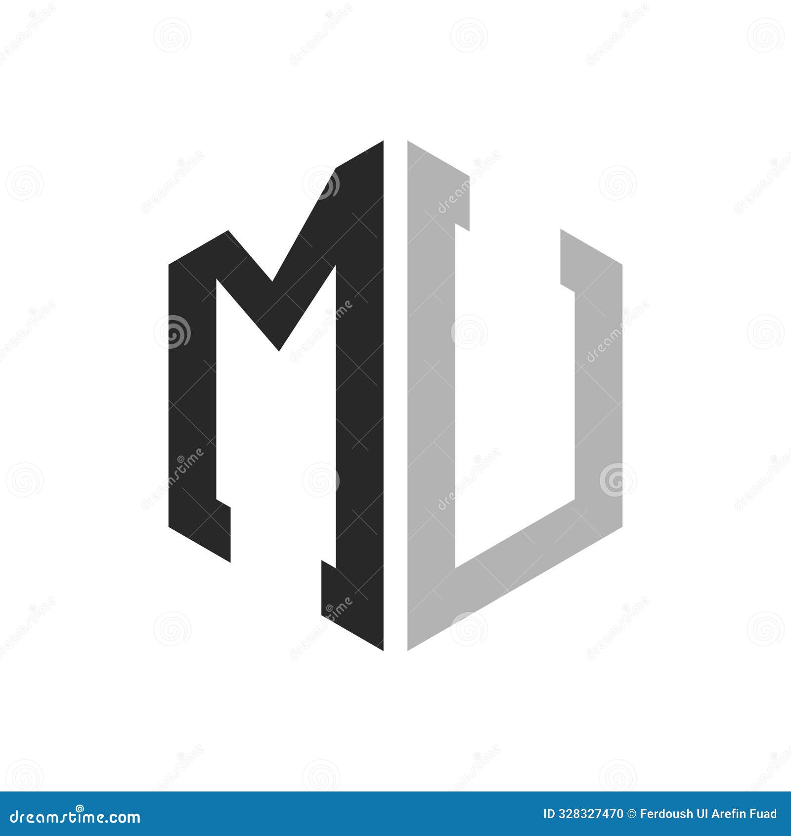 Modern Unique Hexagon Letter MU Logo Design Template. Elegant Initial ...