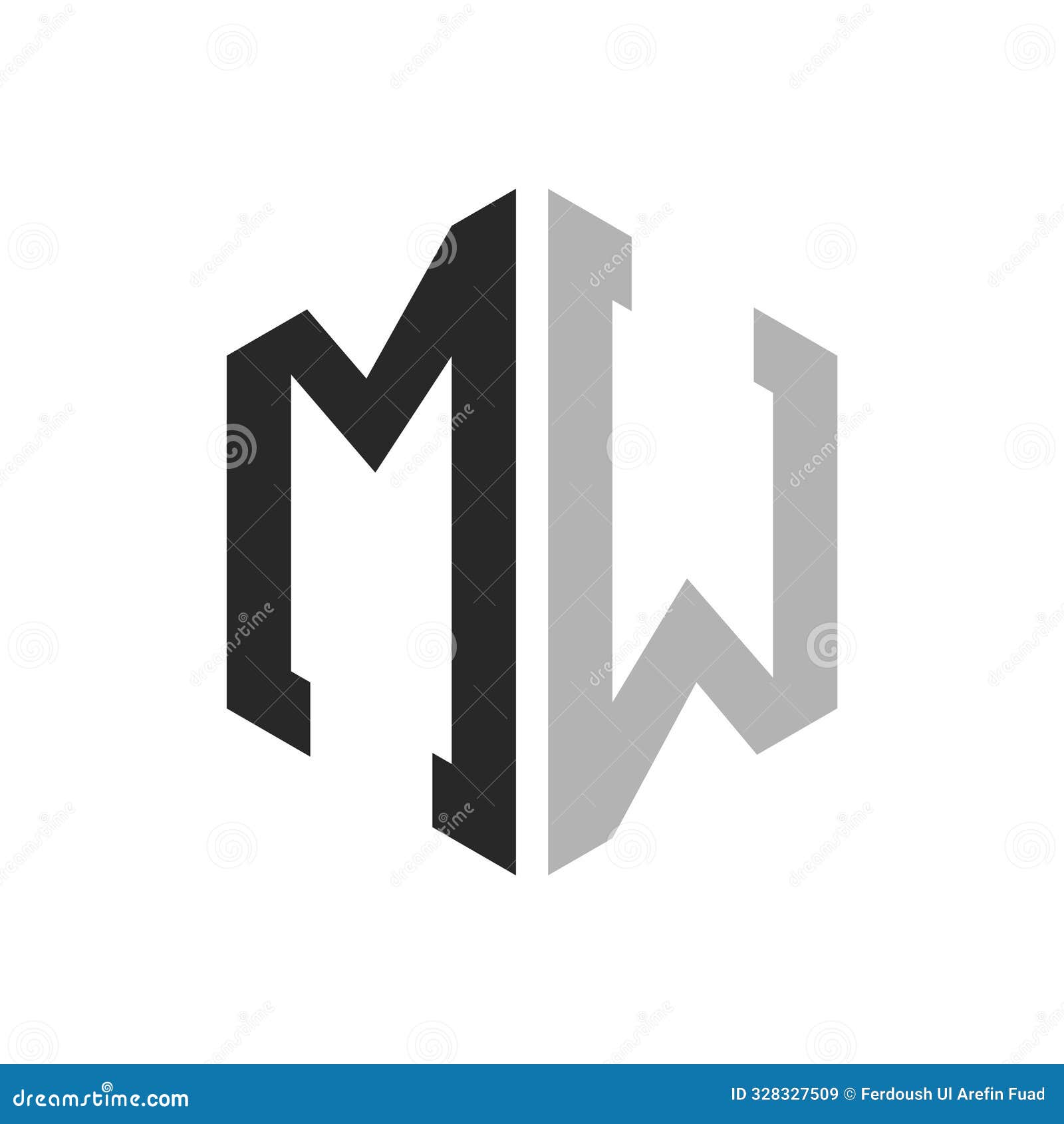 Modern Unique Hexagon Letter MW Logo Design Template. Elegant Initial ...