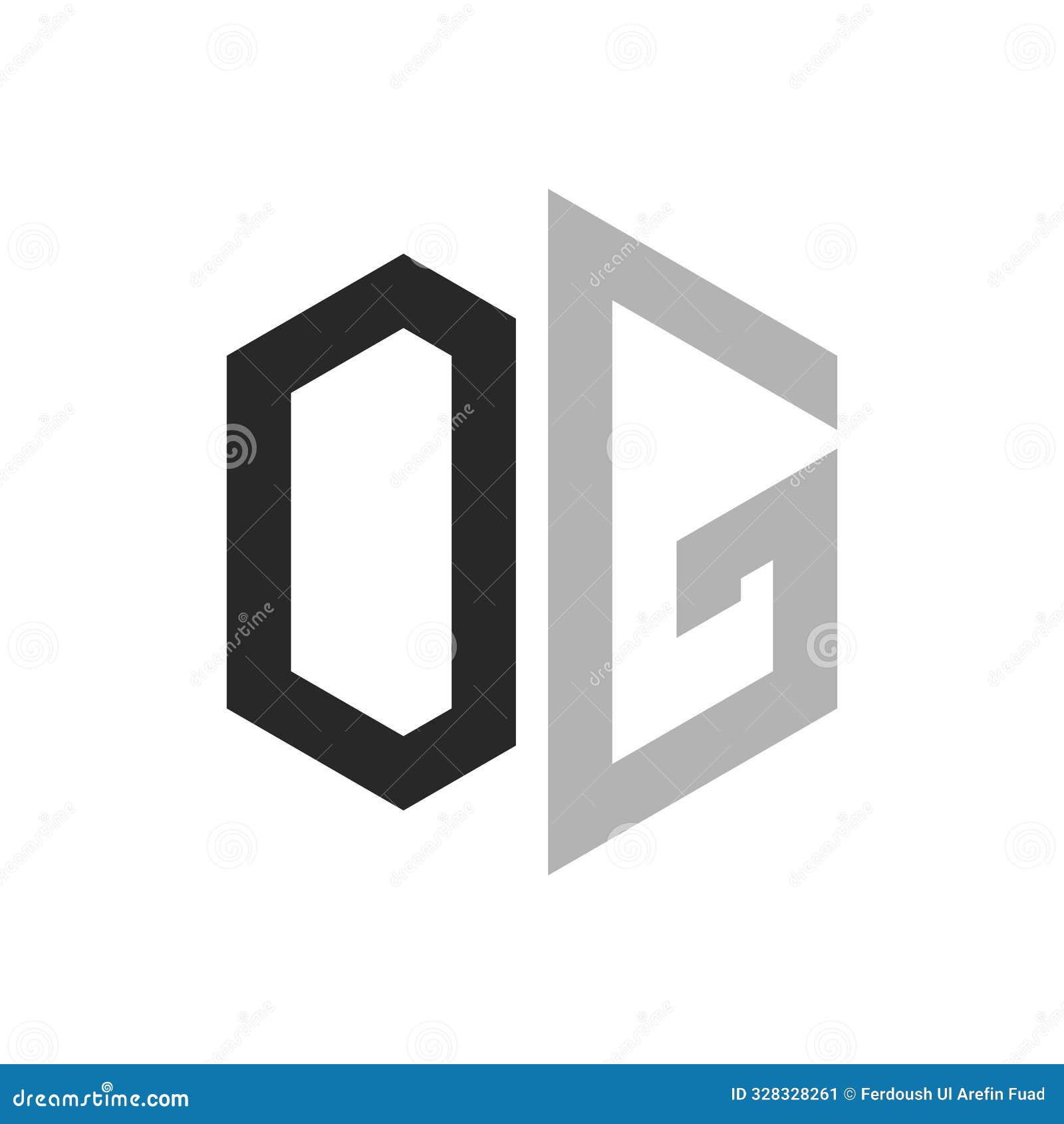 Modern Unique Hexagon Letter OG Logo Design Template. Elegant Initial ...